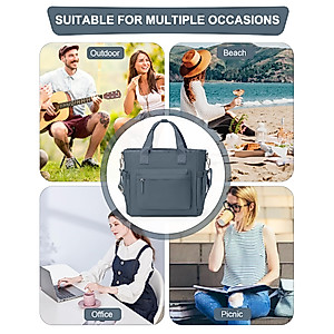 UPPACK Insulated Lunch Bag Women Large Lunch Tote Bag with Shoulder Strap Adult Lunch Box Fit and Fresh Lunch Bags for Women Men Lunch Boxes for Work Royal Blue Lunch Bag with Water Bottle Holder