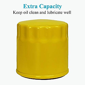 HOODELL 4 Pack 52 050 02-S Oil Filter Fits Kohler Engine, Professional 52 050 02 5205002S 52 050 02-S1 Oil Filter, Extra Capacity Lawn Mower Oil Filter