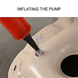 Inflatable Seat Cushion, PVC 16 Holes Inflatable Chair Cushion Anti Decubitus Ergonomic Chair Cushion Coccyx Sciatica Chair Pad Ideal for Long Sitting with Pump Beige