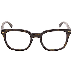 Gucci 0184O 002 Havana Plastic Square Eyeglasses 50mm