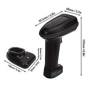 NDNCZDHC Barcode Scanner with Base, 2.4G Bluetooth Bar Code Reader QR Code Scanner for Warehouse, Library, Supermarket