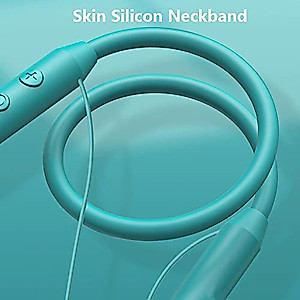 NVAHVA Flashlight Wireless Headphone Neckband Bluetooth Headset in Ear Buds Sport Earphone with Handsfree Mic 70 Hrs Playtime Micro sd Card MP3 Player Music Scene Sounds Type-c Charge (Green)