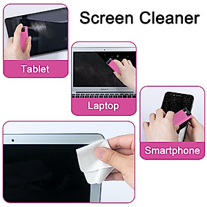 Screen Cleaner Touchscreen Mist Spray, walrfid Cleaning Kit for Electronic Smart Phone TV, Laptop, Tablet, PC, Computer LCD Flat Screens, Eyeglasses, Compatible with iPhone iPad MacBook Pro - Hot Pink