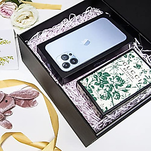 LOMGWAYS Gift Boxes for Presents - 1 Pack 8.6" x 7.3" x 3.5" Gift Box with Lid and Magnetic Closure, Come with Gold Ribbons & Gifted Card for Birthday, Bridesmaid, or Anniversary for Women and Men