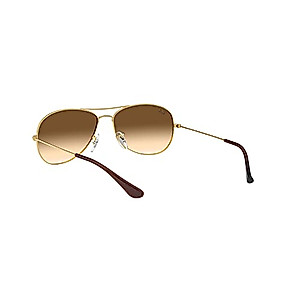 Ray-Ban Men's RB3362 Cockpit Aviator Sunglasses, Gold/Clear Gradient Brown, 59 mm + 1
