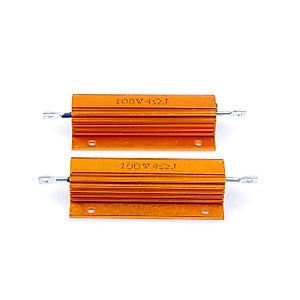 LM YN 100 Watt 4 Ohm 5% Wirewound Resistor Electronic Aluminium Shell Resistors Gold (Pack of 2)