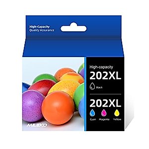 202XL Ink Cartridges Remanufactured Replacement for Epson 202 XL 202XL Ink Cartridges T202 XL Ink Cartridges for Epson Printer Workforce WF-2860 Home XP-5100 All-in-One Inkjet (4 Pack, BCMY)