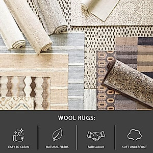 Dash and Albert Leopard Wool Area Rug - 8' x 10' Brown Animal Print Hand Micro Hooked Accent Rug - Durable, High Traffic Areas Living Room, Hallway, Stairs