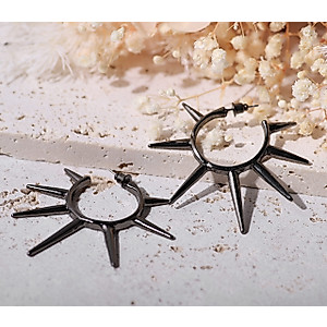 Sacina Gothic Punk Spike Earrings, Zinc Alloy Spike Earrings Pendant, Goth Jewelry Gift for Women, Men, Christmas Gift For Women, Men