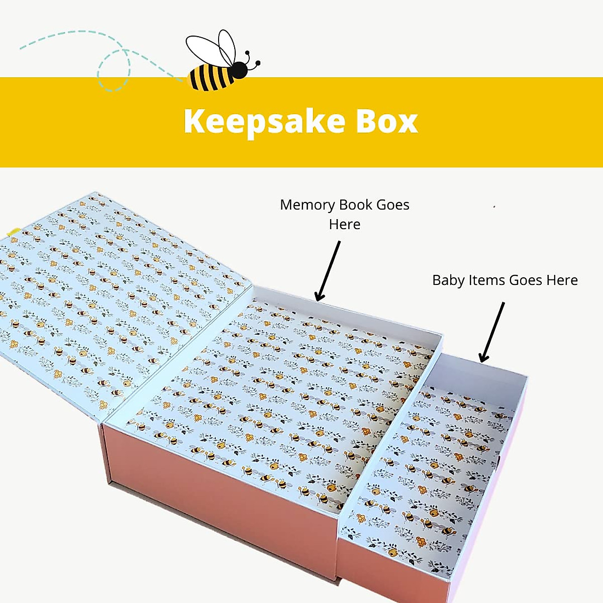 Baby Memory Book w/Milestone Stickers and Ink Pad for Baby's Hand & Foot Print