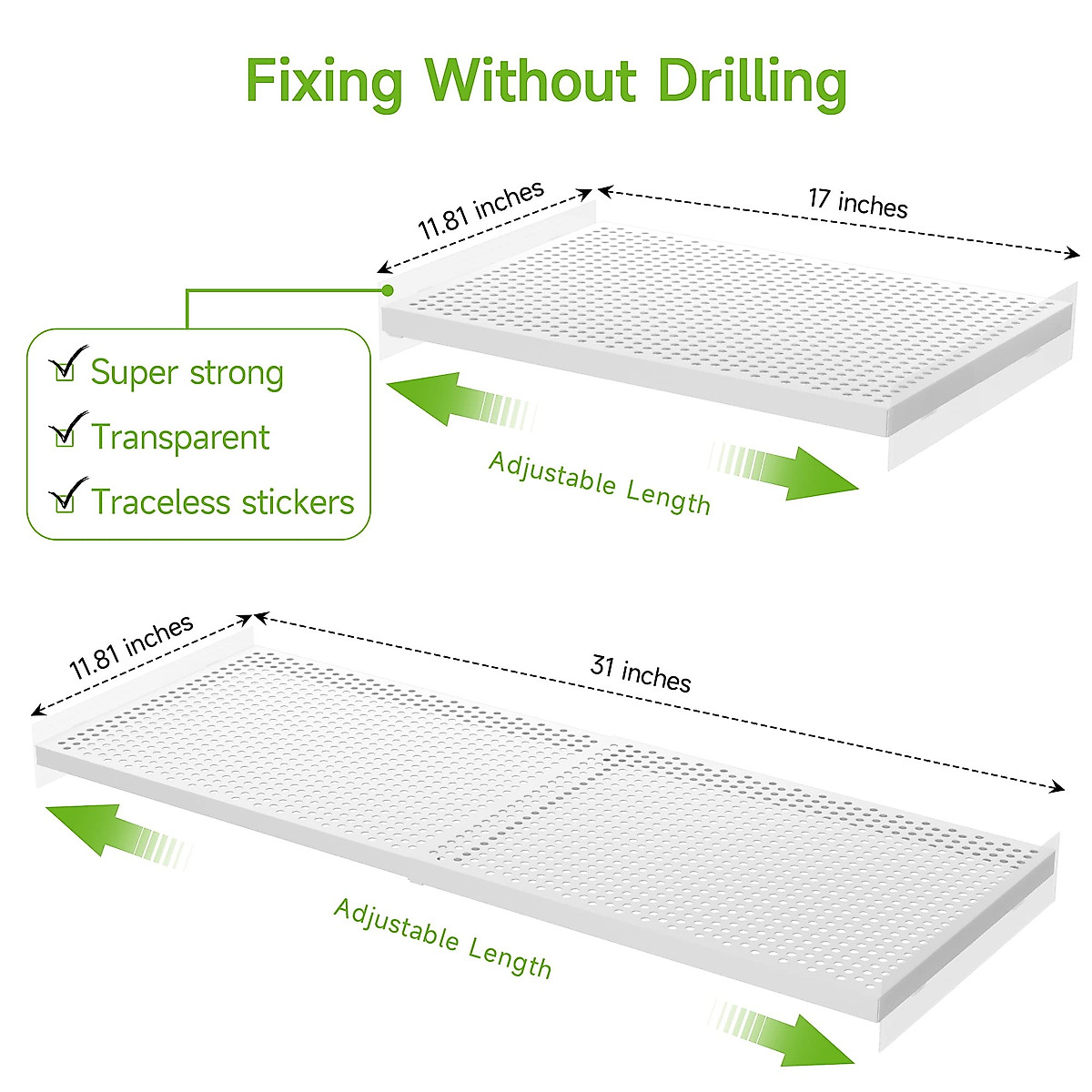 SOFRON Closet Shelf Expandable-Length Metal Storage Rack DIY Divider Separator for Cabinet Wardrobe Cupboard Kitchen Bathroom, Large 1 Pack