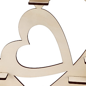 Wooden Chocolate Stand, Easy Assembly Cupcake Holder Eco Friendly Heart Shaped for Party for Wedding