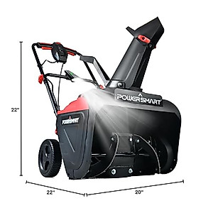 PowerSmart Electric 21 Inch Walk-Behind Single Stage Snow Blower - 120V 15 Amp, 2100 RPM, 15-Amp Motor, LED Light for Yard, Road (DB5021LED)