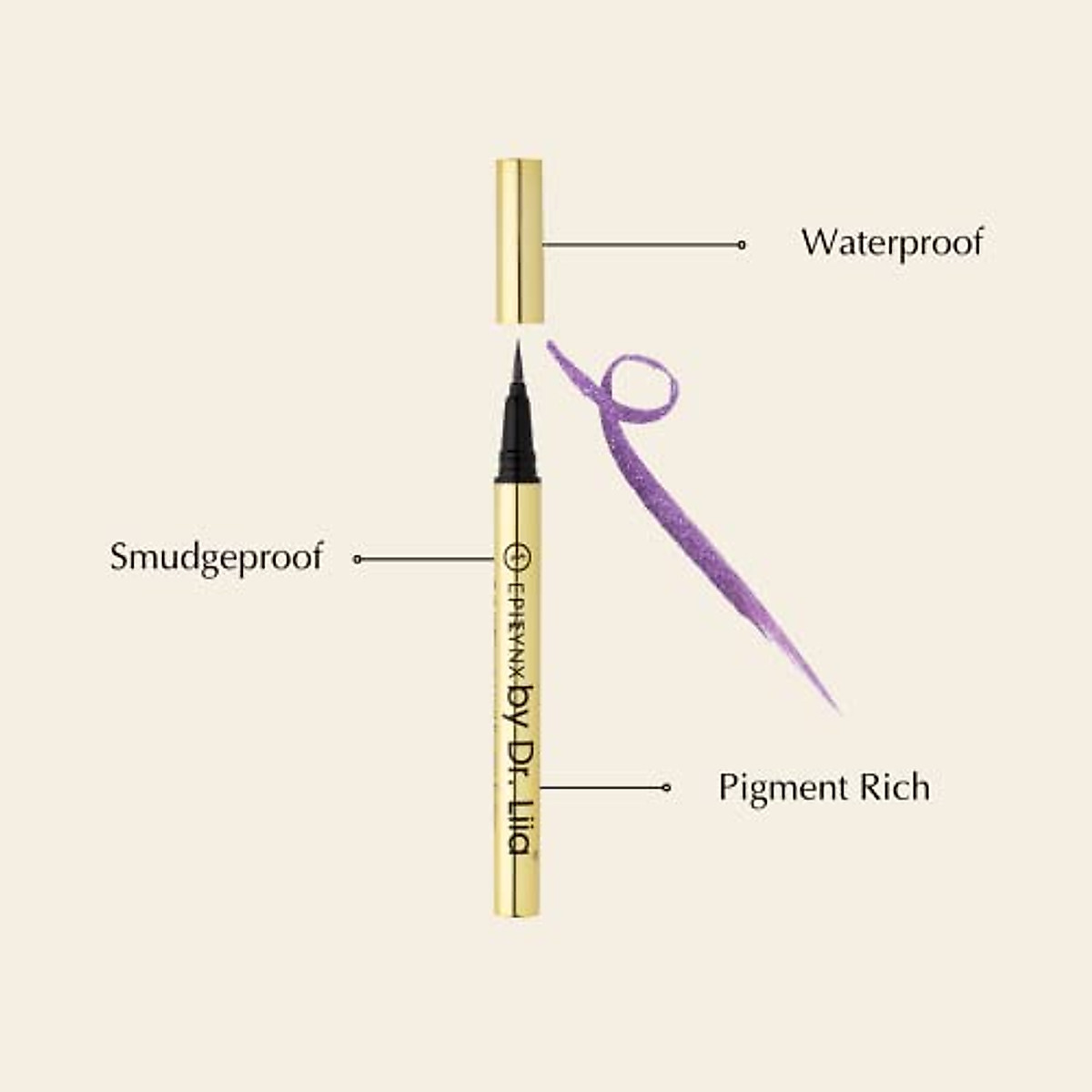 EPILYNX Vegan Gluten & Allergen Free Liquid Eyeliner Pencil | Long Lasting Waterproof Eyeliner with Precision Tip | 2ml | Blue By Dr. Liia