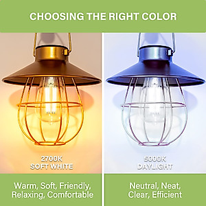 Sigalux Edison Bulbs, E26 LED Bulb ST58 Filament Clear Non-Dimmable Vintage Light Bulbs 60W Equivalent 700LM Daylight White 5000K 15, 000hrs 6 Pack