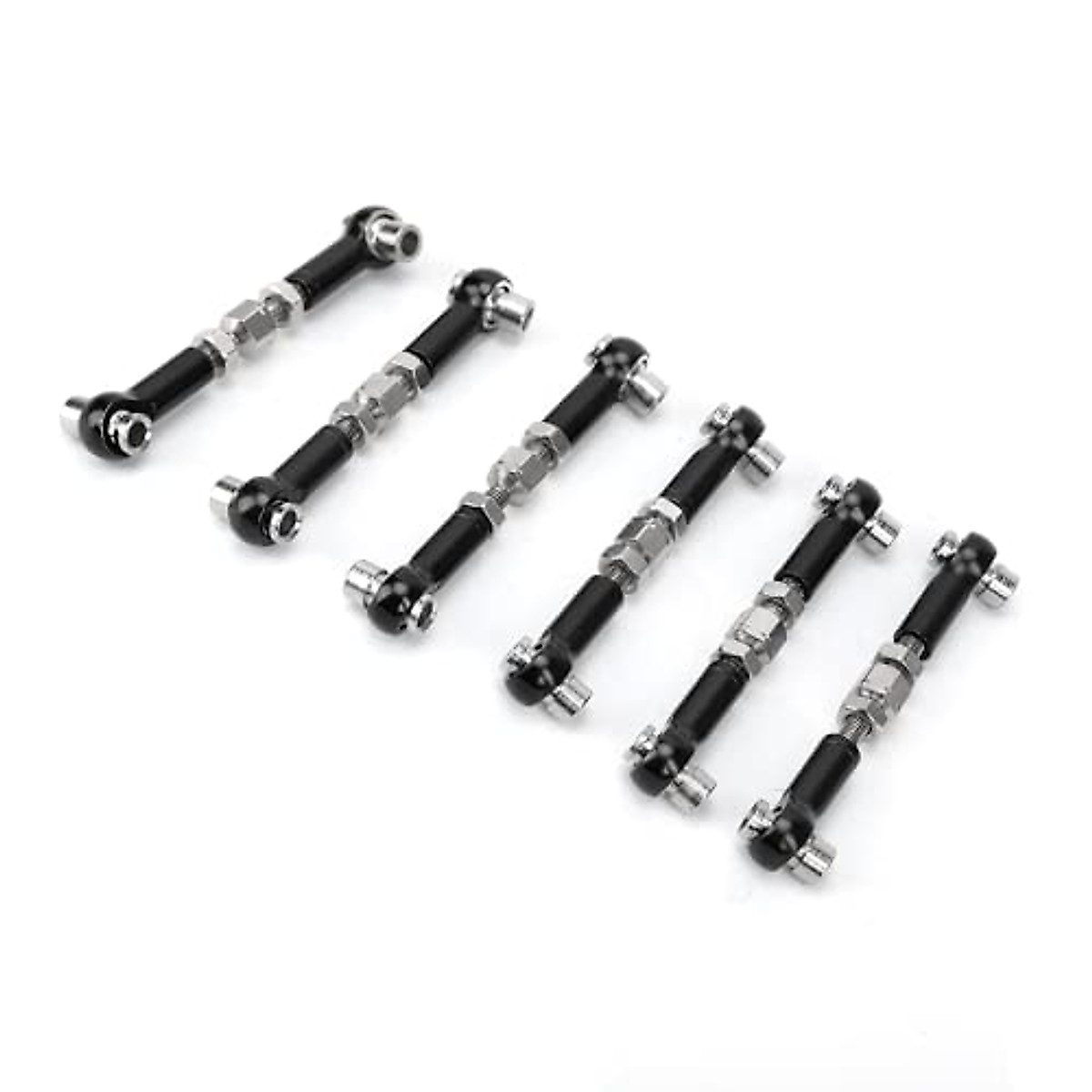 Okuyonic Servos Link, Adjustable RC Tie Rod 47mm 6pcs for Redcat 1/10 RC Car(Black)