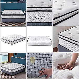 Jacia House Queen Mattress 11.4 Inch Pillow Top Pocket Spring Hybrid Mattress, Memory Foam Innerspring Firm Mattress -Bed in a Bag,Mattress Queen