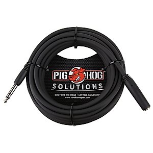 Pig Hog PHX14-25 1/4" TRSF to 1/4" TRSM Headphone Extension Cable, 25 Feet