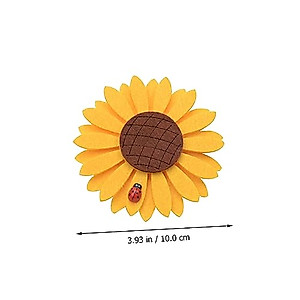 Garneck 6 Pcs Sunflower Curtain Buckle Magnetic Curtain Clips Sunflower Curtain Holdbacks Metallic Curtain Tie Buckle Curtain Tie Backs Curtain Fastener Decorate Non-Woven Fabric Delicate