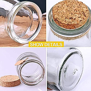 Ufrount Small Glass Decorative Bottles With Cork Lids,3.4oz Mini Yogurt Mason Jar,Set of 40,Great for Wedding Favor,DIY Projects.