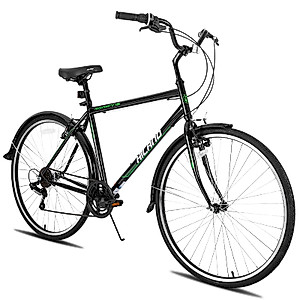 HH HILAND 700C Hybrid Bike, Step-Through or Step-Over Frame Commuter City Bike, 7 speeds Cruiser Bicycle for Men Women