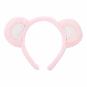 Beaupretty Face Wash Headband - Bear Ears Headband Cute Plush Animal Ears Headband Party Headwear Women Headband Spa Headband for Women Girls(Pink White)