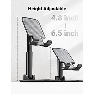 UGREEN Phone Stand Desk Foldable Holder Height Adjustable Cell Phone Cradle Dock Compatible with iPhone 14 Pro 14 Plus 13 Pro Max 12 11 SE XS XR 8 7Plus, Galaxy S23, and All Phones Black