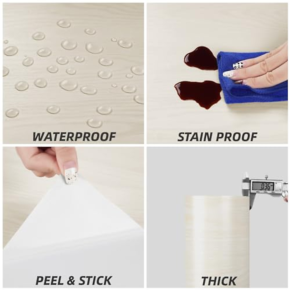 Decotalk White Wood Contact Paper 17.7"x120" Wood Grain Contact Paper Wood Wallpaper Peel and Stick White Contact Paper for Cabinets Wood Wallpaper for Walls Removable White Contact Paper Wood Look