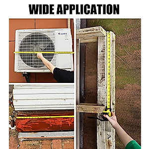 DOWELL Measuring Tape Measure 25ft Measurement Tape Steel Blade Shock Absorbent Solid Rubber Case Accurate Easy Read with Fractions 1/8 for Construction Contractor Carpenter Architect Woodworking (1)