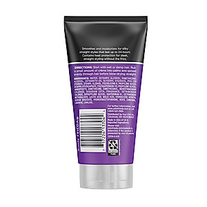 John Frieda Frizz Ease Straight Fixation Styling Crème, Straightens Frizzy Hair with Milk Protein & Almond Oil, Sleek & Frizz-Free, with ThermaGuard Heat Protection Against Damage, 5 Oz