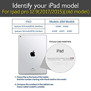 Gexmil Case for iPad Pro 12.9 Inch,2nd/1st Generation(2017/2015) Genuine Leather Cover with Pencil Holder,Cowhide Folio Cover Auto Sleep/Wake,Anti-Fingerprint,Flower Brown