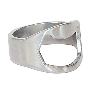 Meideli Creative Beer Opener Ring,Beer Bottle Opener,Stainless Steel Bar Beer Tool Portable Finger Ring Bottle Opener 1Pcs