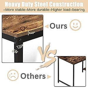 WiberWi L Shaped Desk, Office Computer Corner Desk, 55 inch Home Gaming Desk Table, Writing Study Workstation with Storage Shelves for Home Office, Space-Saving, Industrial, Rustic Brown