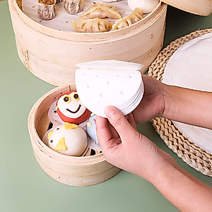 400Pcs Small Bamboo Steamer Liners, Non-stick Mini Steam Paper for Steamed Buns Dumplings(4in)