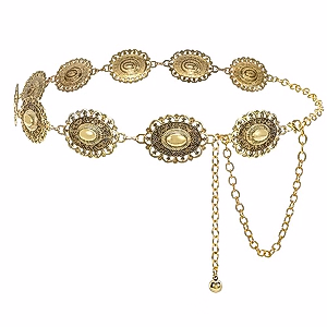 SUOSDEY Women Metal Waist Chain Belt Concho Western Cowgirls Country Belt for Jeans Dress