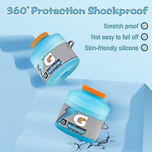 3 Pack Case for AirPods Pro 2nd Generation, Funny Fun Cartoon Food Sport Drinks Bottle Cover, Soft Silicone Cute Design Kawaii AirPods Pro 2/Pro Shell Protective for Keychain Lanyard Women Kids Girls