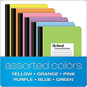 Oxford Composition Notebooks, 6 Pack, College Ruled Paper, 9-3/4 x 7-1/2 Inches, 100 Sheets, Assorted Pastel Covers (63760)