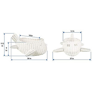 Kouboo Wicker Airplane Kids Storage Basket, White