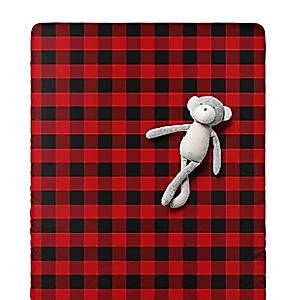 Crib Sheets for boy Girl - 100% Cotton Fitted Crib Sheet Set - Perfect for Baby Boys, Fits Standard Toddler Mattress (Buffalo Plaid)