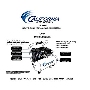 California Air Tools CAT-1P1060S Light & Quiet Portable Air Compressor, Silver