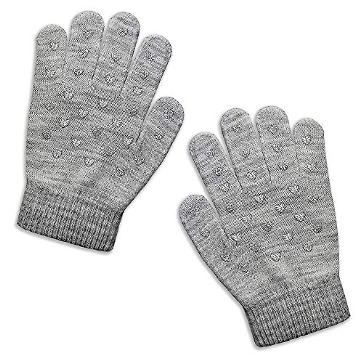 Evridwear Boys Girls Magic Stretch Gripper Gloves 3 Pair Pack Assortment, Kids One Size Winter Warm Gloves Children (6-8Years, 3 Pairs Heart Printing)