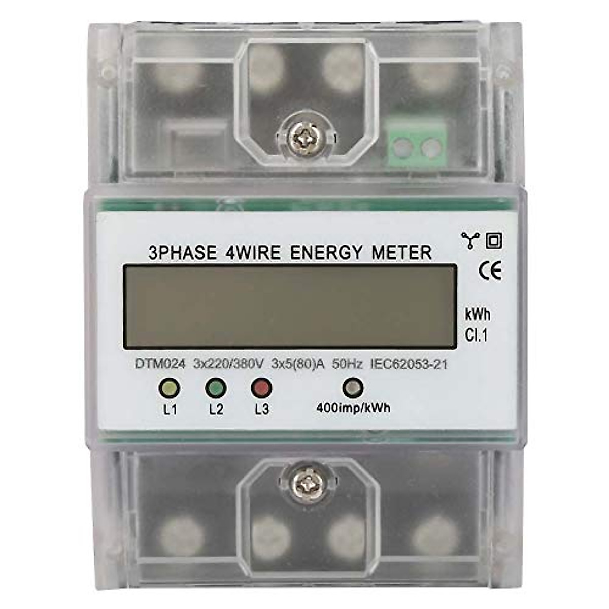 3 Phase Power Meter DTM024 Digital LCD Display Energy Meter Electric Kilowatt Hour Meter, 220/380V 5-80A