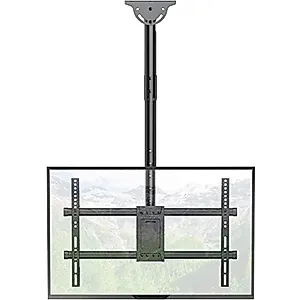 WALI Ceiling TV Mount, Full Motion Adjustable TV Mount Bracket Fits Most Ultrawide LED, LCD, OLED 4K TVs 37 to 70 inch, up to 110lbs, VESA 600x400mm (CM3770), Black