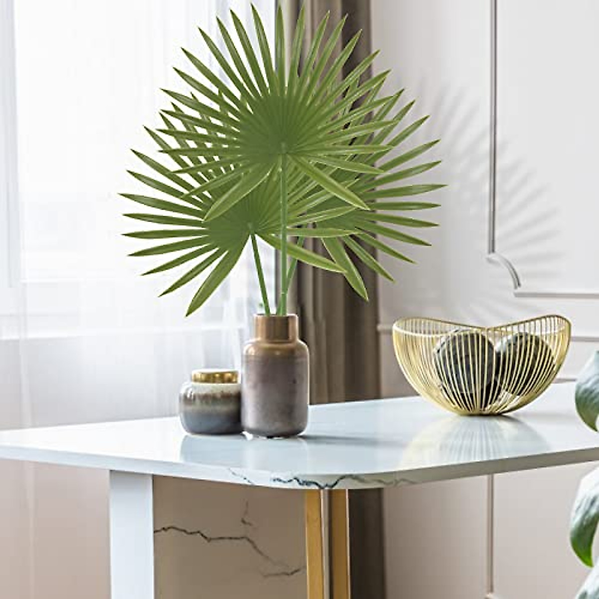 3PC Artificial Palm Leaves Plants Faux Palm Fronds Tropical Large Palm Leaves Greenery Plant for Leaves Hawaiian Party Jungle Party Large Palm Leaves Decorations