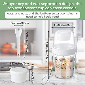 Gueevin 8 Pcs Yogurt Parfait Cups with Lids Reusable Yogurt Containers with Spoon 27 oz for Take Kids Oatmeal Snack Cereal Lunch Salad Fruit Breakfast Vegetable Storage