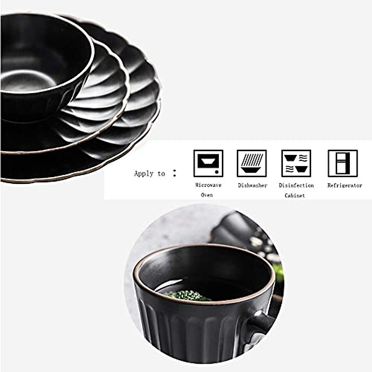 GagalU Party Tableware Set,Fine Dinnerware Set,White Porcelain Dinnerware Set, Petal Shape Ceramic Plates and Bowls Sets, Modern Creativity Vintage Round Dishes Set, Service for 10 Microwave, Oven