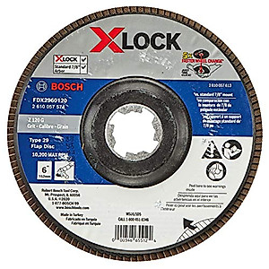 BOSCH FDX2960120 1-Piece 6 In. X-LOCK Flap Disc 120 Grit Compatible with 7/8 In. Arbor Type 29 for Applications in Metal Blending and Grinding