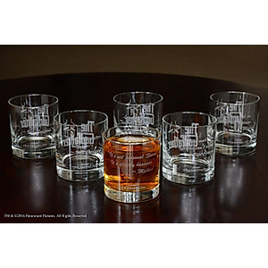 The Godfather Etched Whiskey Glass Set - with Logo & 6 Unique Quotes - Officially Licensed, Premium Quality, Handcrafted Glassware, 11 oz. A Perfect Collectible Rocks Glass Set