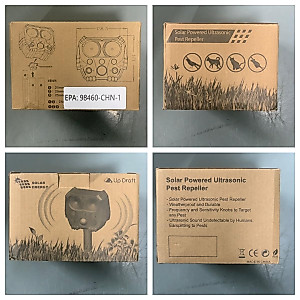 Jahy2Tech Solar Ultrasonic Animal Repellent Outdoor Cat Deterrent Deer Repellent with PIR Motion Sensor & Led Strobe Light Waterproof Solar Animal Repeller,Squirrel Repellent Raccoon Rabbit Repellent