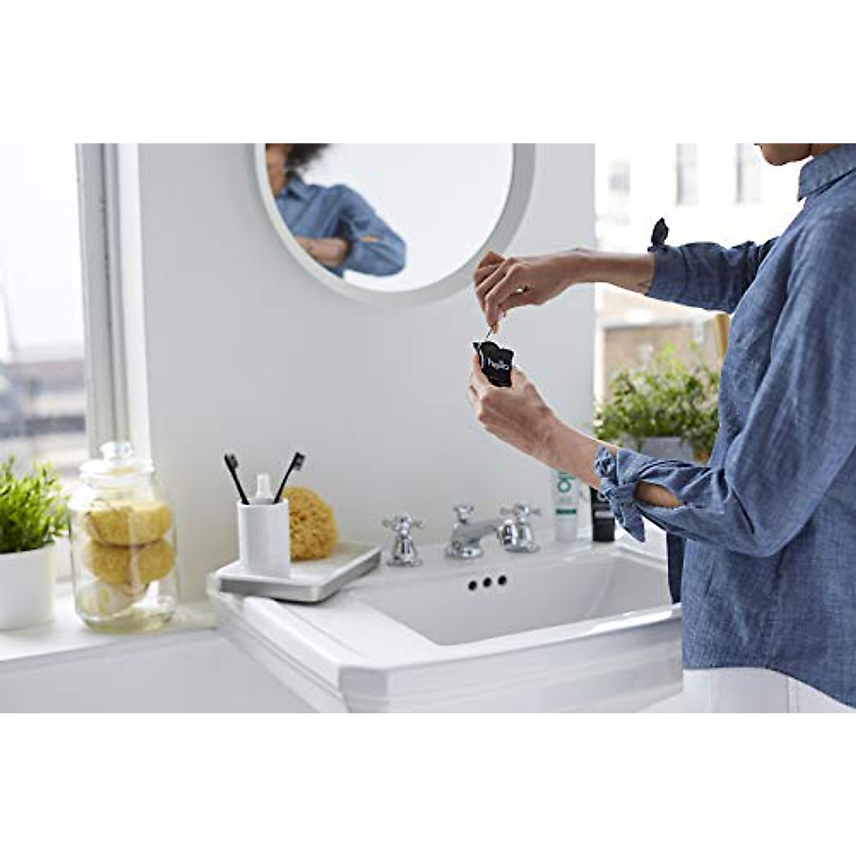 Hello Activated Charcoal Infused Floss Vegan Wax, Fresh Mint, Natural Peppermint Flavor, 3 Count